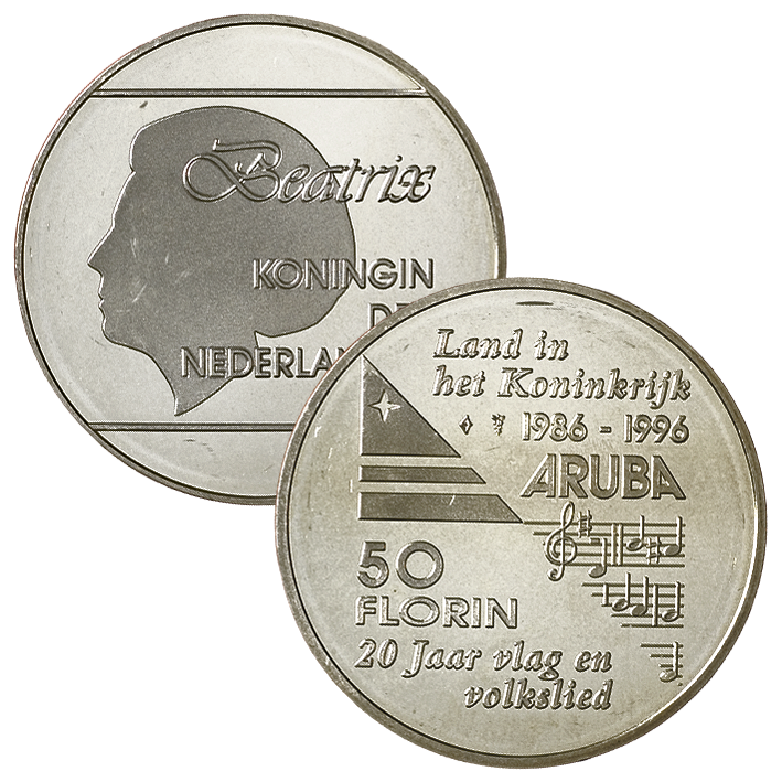 50 Florin 1996 Vlag en volkslied Aruba Proof - Theo Peters