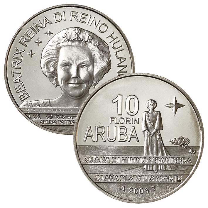 10 Florin 2006 20 jaar Status Aparte Aruba Proof - Theo Peters ...