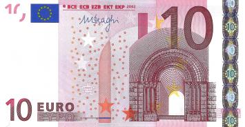 10 Euro biljet 2002 met handtekening M. Draghi (X/E008) - Theo Peters ...